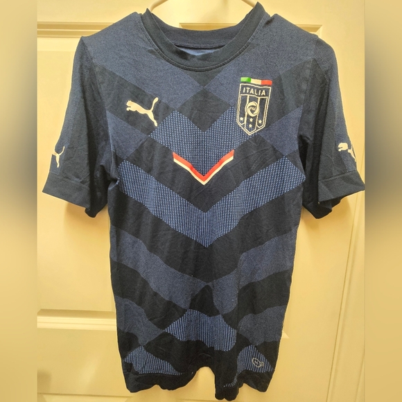 Puma | Shirts | Puma Italia Figc Soccer Jersey Blue Men Medium | Poshmark
